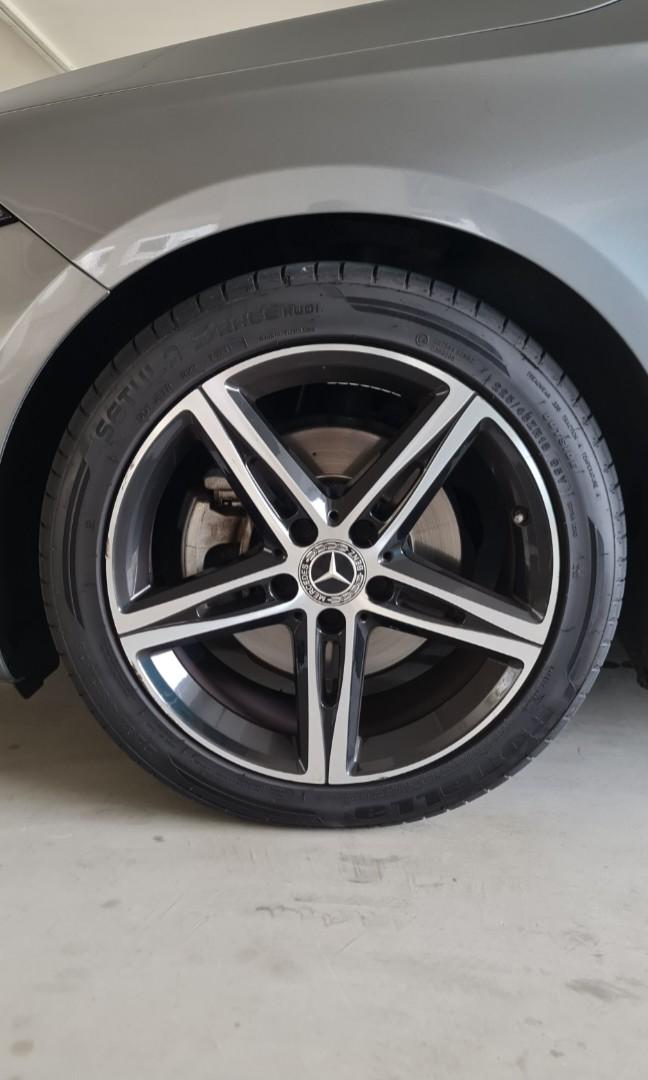 Authentic Original Mercedes Rim Hub Cap Cover (Silver Chrome-Black ...