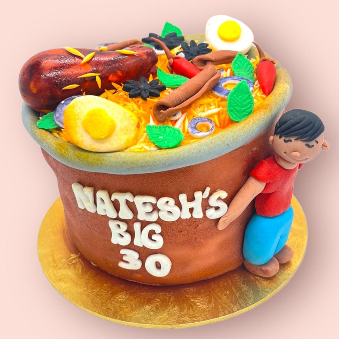 Biryani theme cake, Food & Drinks, Homemade Bakes on Carousell