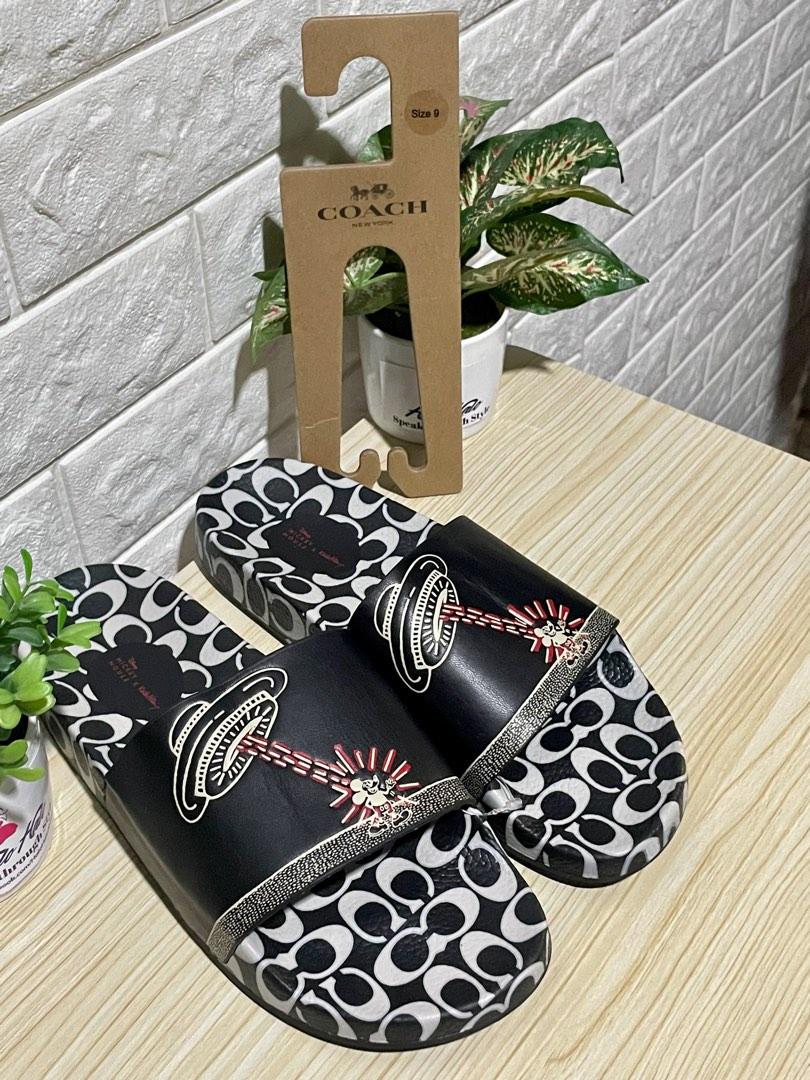 COACH Disney Mickey Mouse X Keith Haring Slide Size 9, Men's Fashion ...