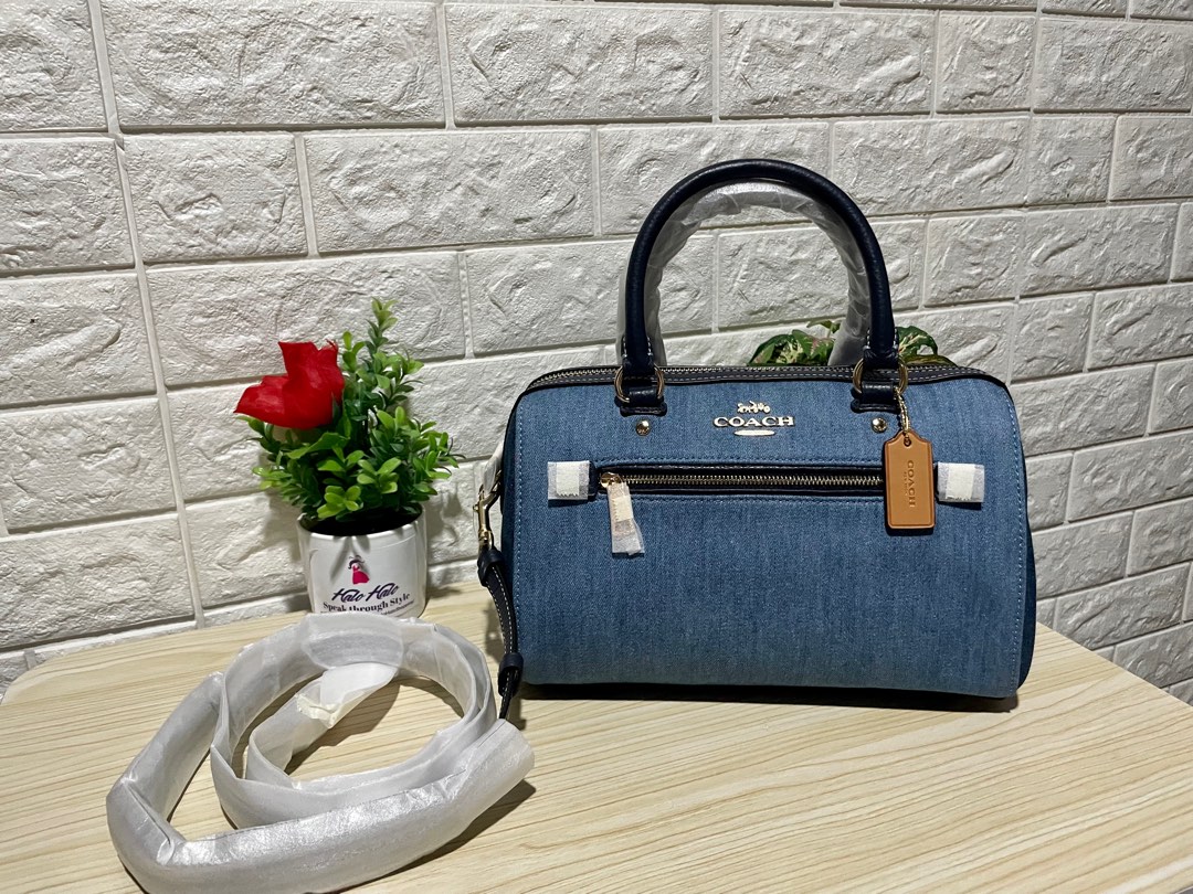 COACH Rowan Satchel Denim, Luxury, Bags & Wallets on Carousell