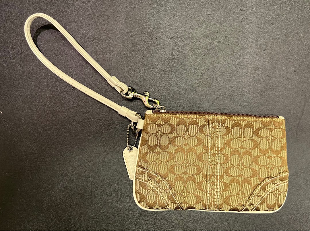Authentic Coach Wrislet with white stitching, Women's Fashion, Bags ...