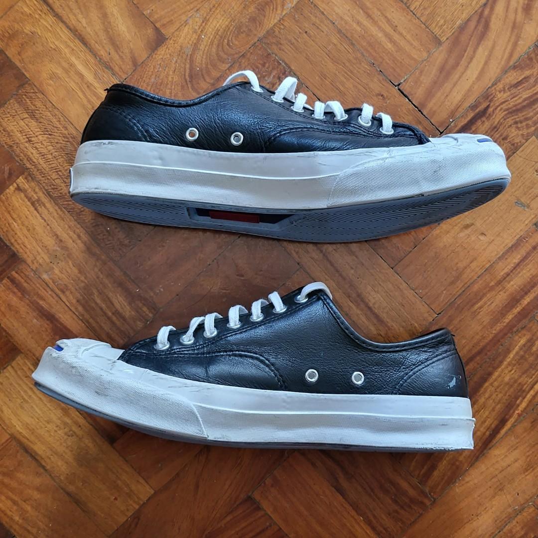 Converse Jack Purcell Black Leather, Men's Fashion, Footwear, Sneakers ...