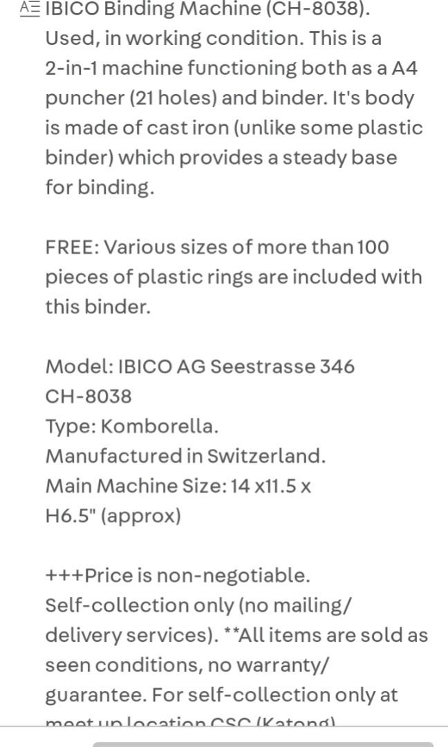 E-Kombo IBICO binding machine, Computers & Tech, Printers, Scanners ...