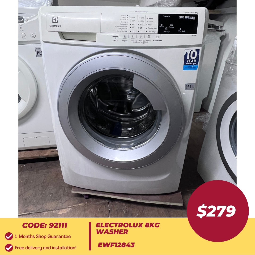 ELECTROLUX 8Kg Washer EWF12843 (92111), TV & Home Appliances, Washing ...