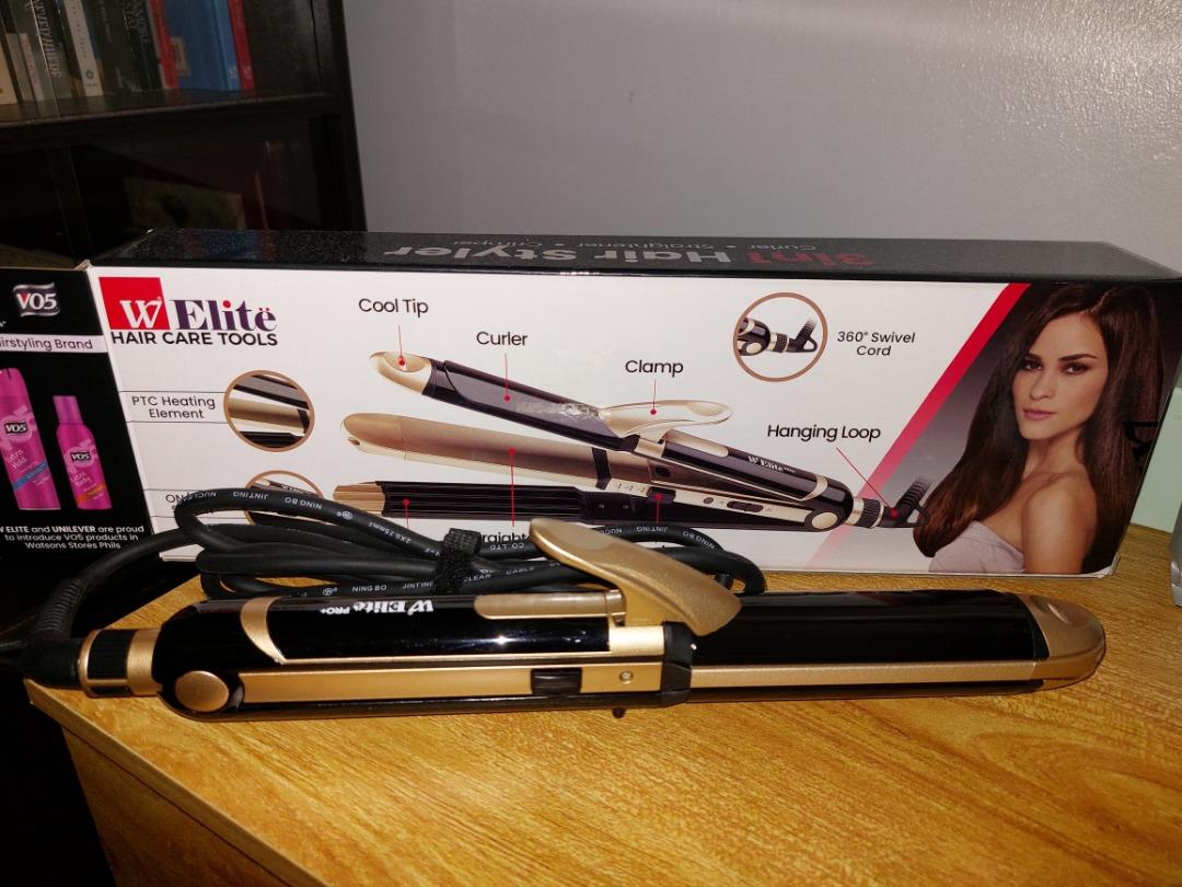 NEW Elite 3in1 Hair Straightener Curler Crimper, Beauty & Personal Care ...