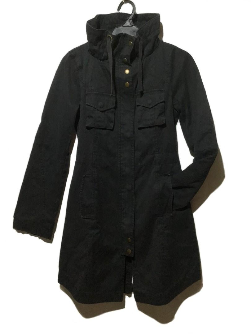 FREE SF! H&M DIVIDED Black Long Jacket, Women's Fashion, Coats, Jackets ...