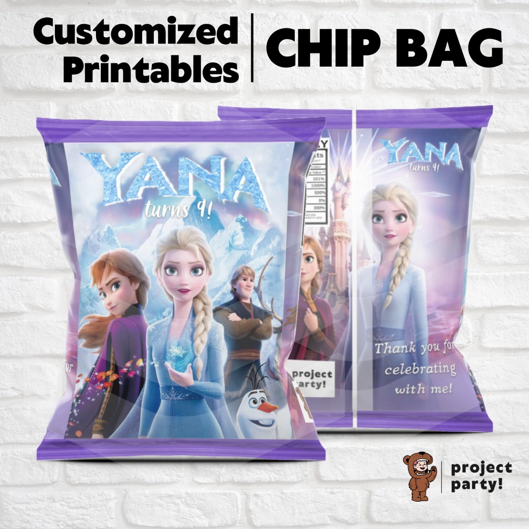 Frozen Personalized Chip Bag | Birthday Party Favour | Goodie Bag ...