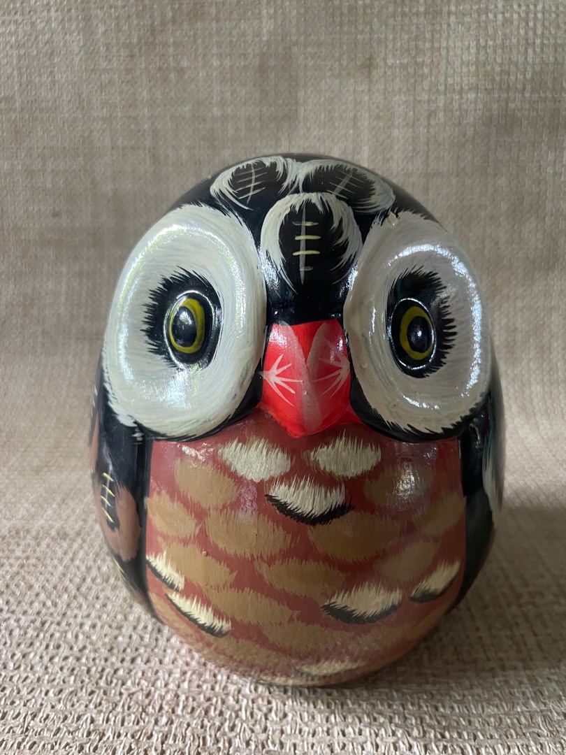 Handpainted Ceramic Owl Coin Bank, Furniture & Home Living, Home Decor ...