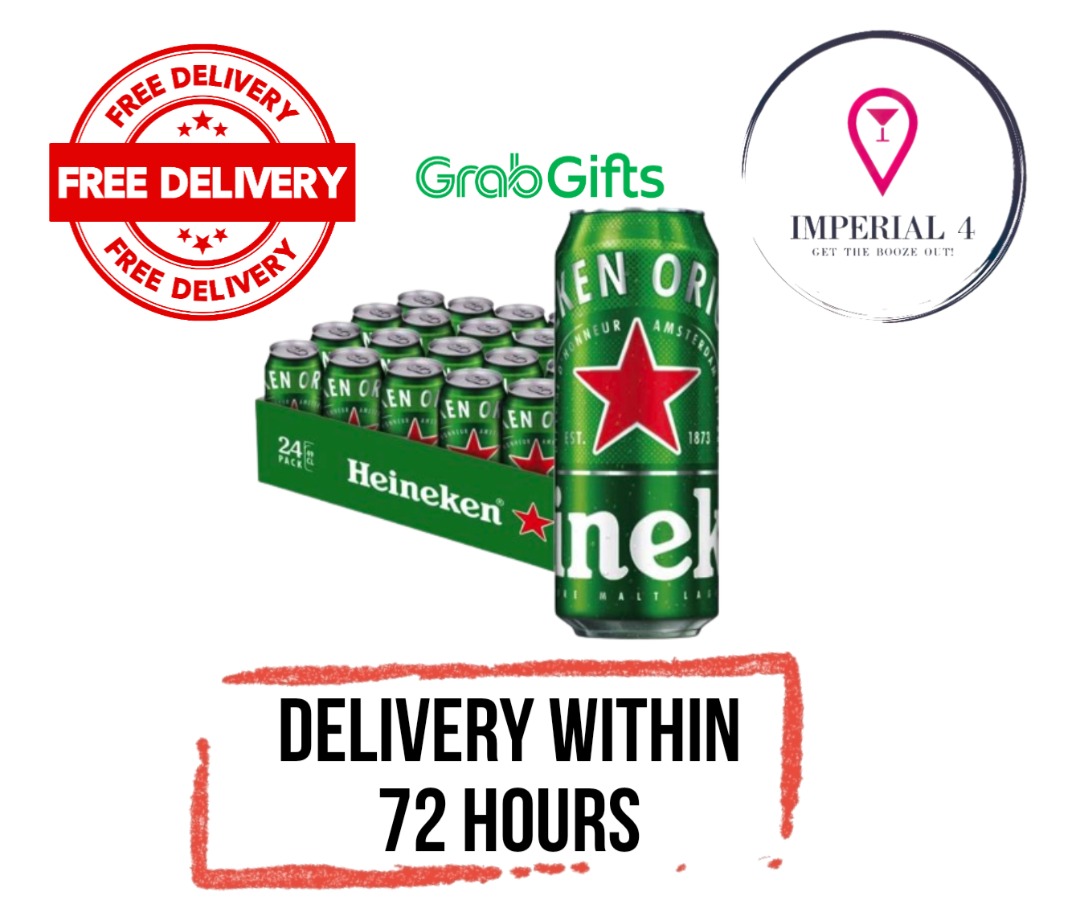 Free Grab Voucher + Heineken Slim Beer Can - 24X490ML, Food & Drinks ...