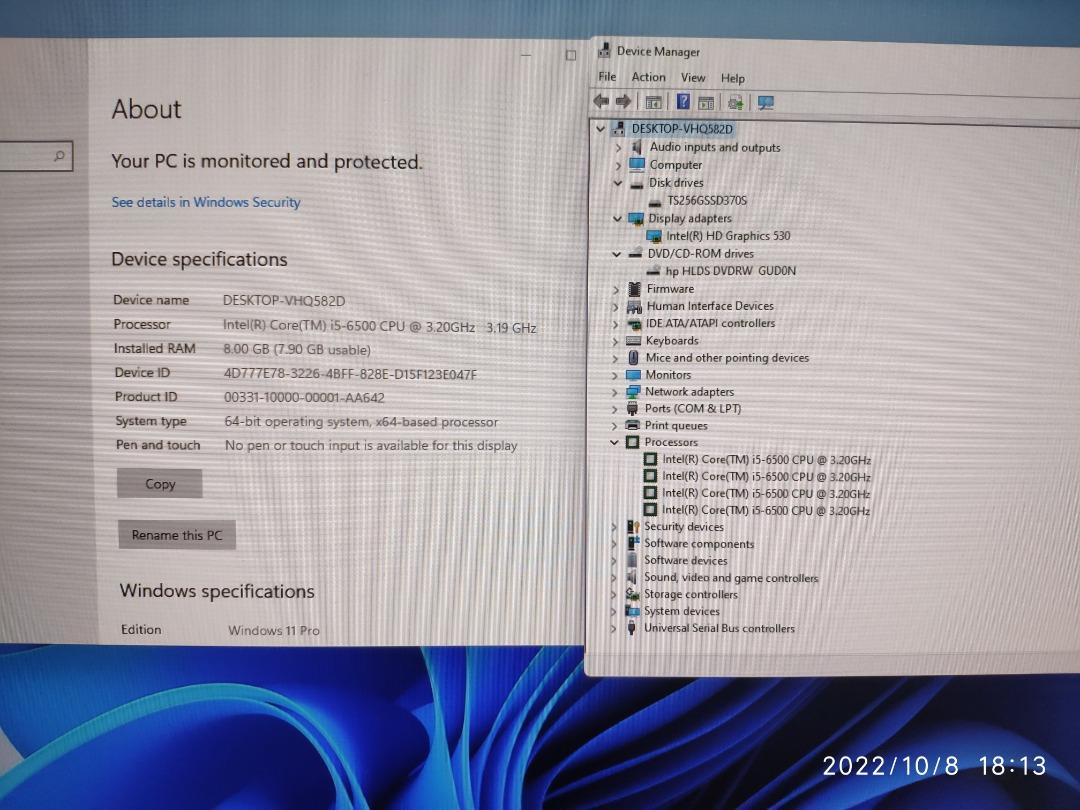 Hp prodesk 400 G3 desktop CPU i5-6500 / 8G / 256G SSD, Computers & Tech ...