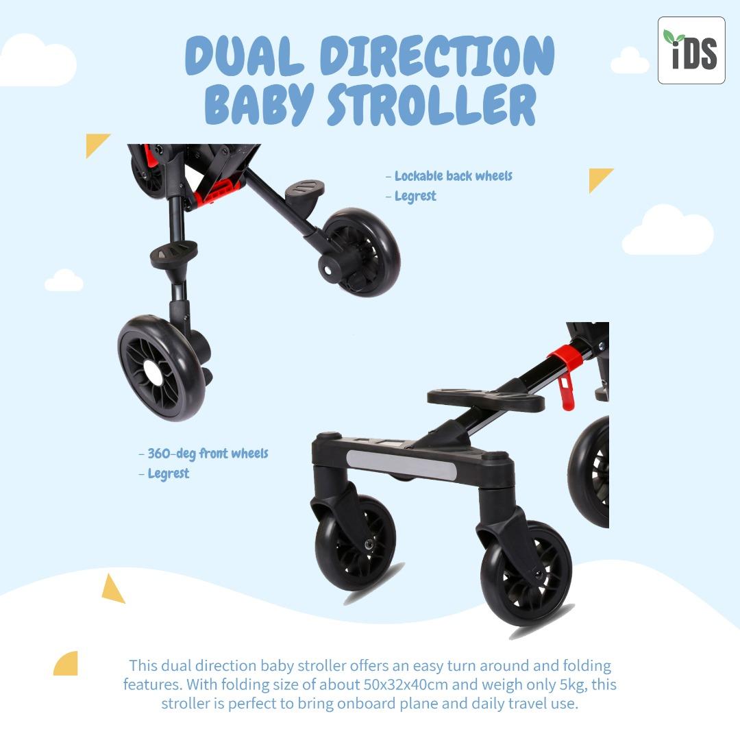 [iDS] 5kg Dual Direction Travel Stroller Baby Toddler Stroller Fully ...