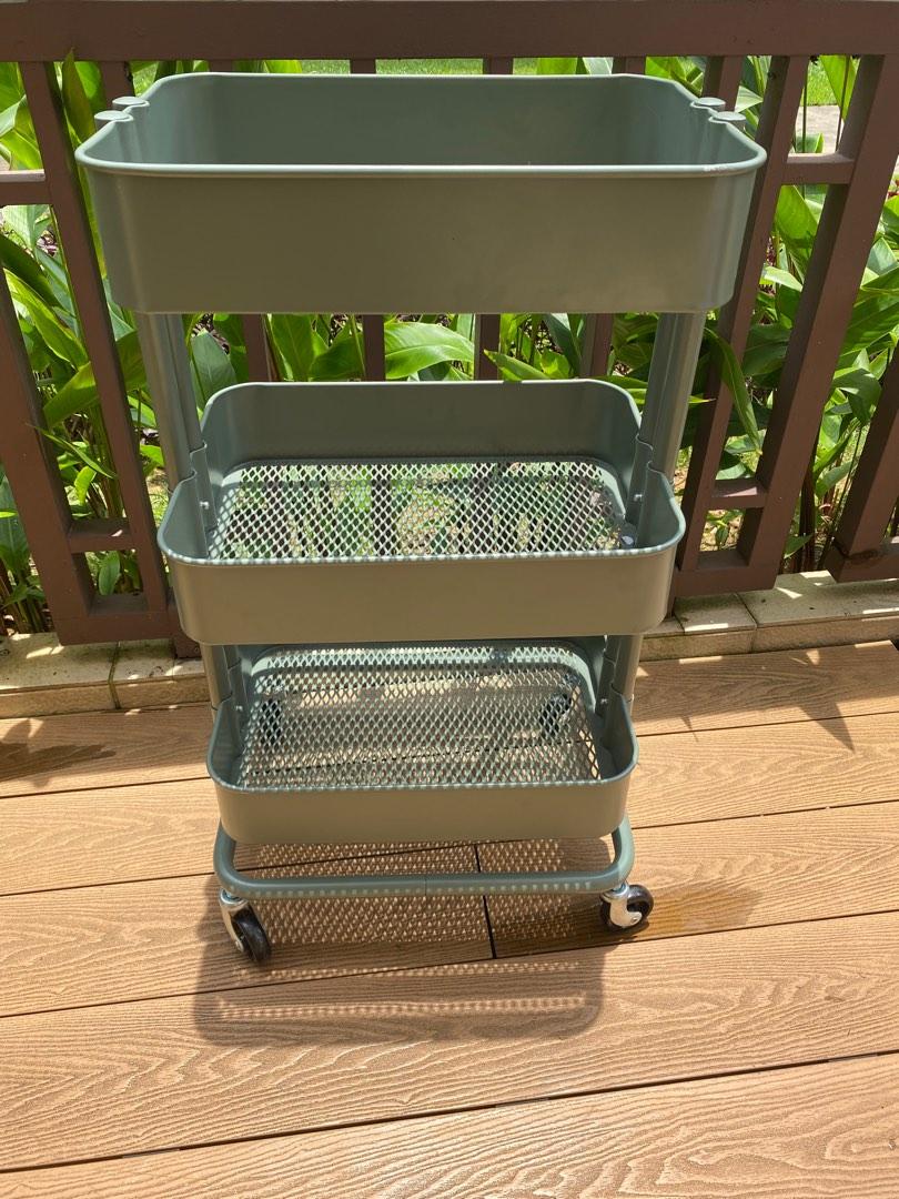 IKEA Raskog Trolley/rolling cart. Olive green color, Furniture & Home ...