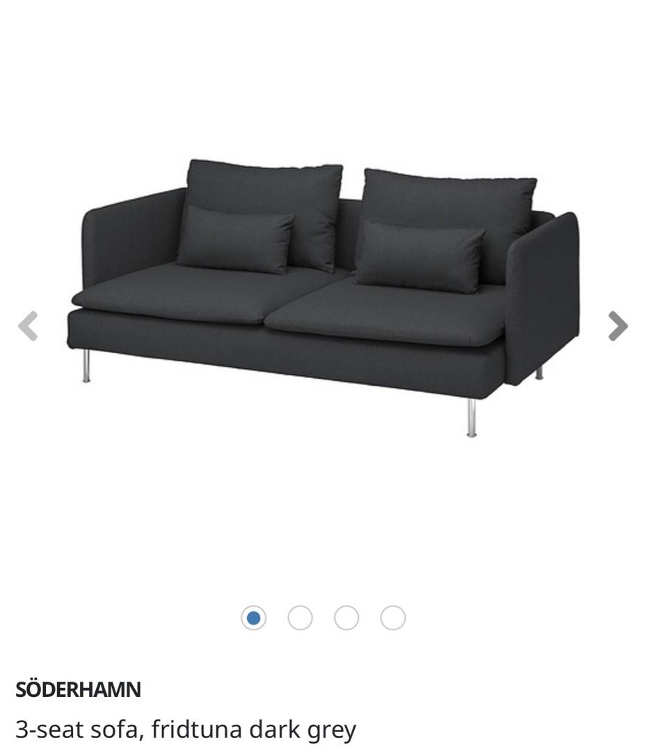 IKEA Soderhamn 3-Seat Elegant Grey Sofa, 傢俬＆家居, 傢俬, 梳化 - Carousell