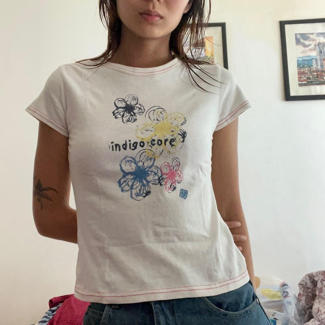 indigo core y2k baby tee, Women's Fashion, Tops, Shirts on Carousell