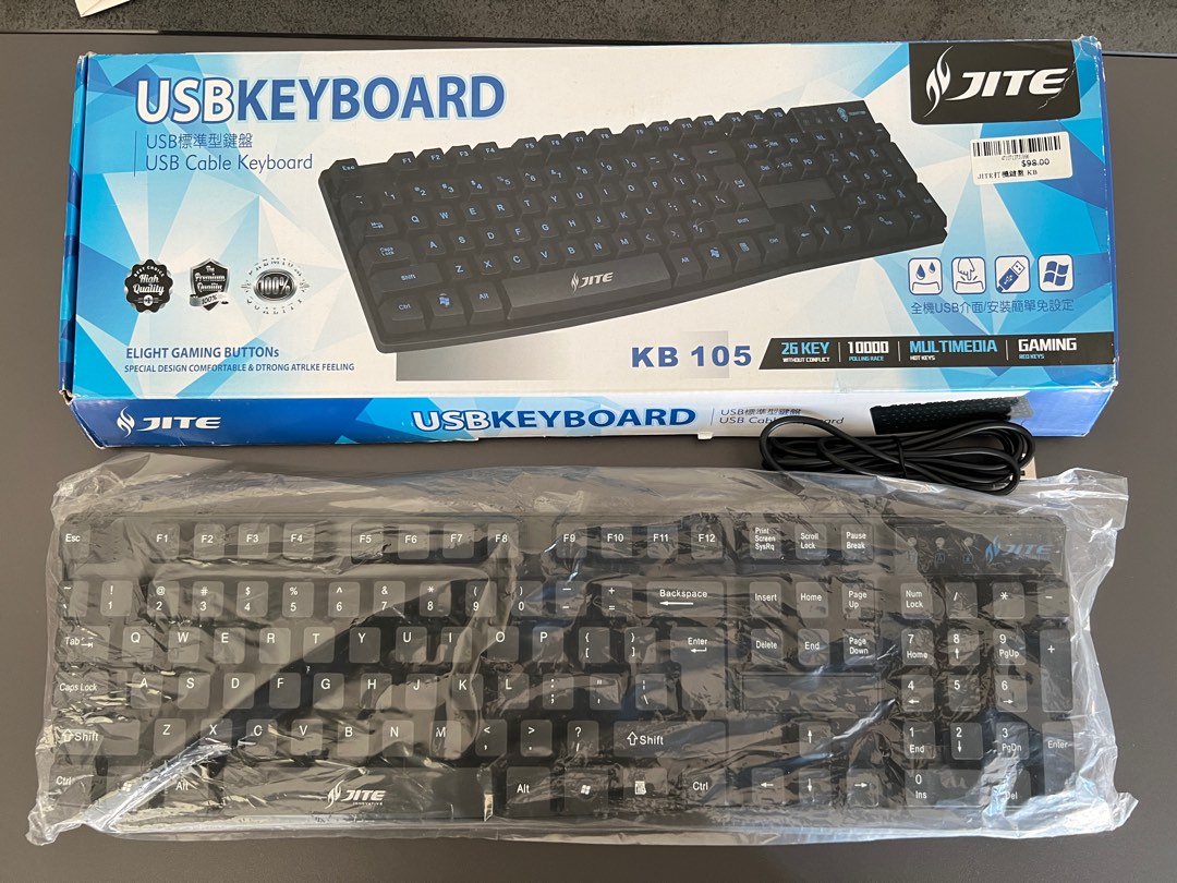 JITE USB Keyboard KB 105, 電腦＆科技, 電腦周邊及配件, 電腦鍵盤及相關產品 - Carousell