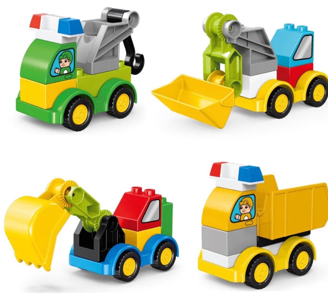 Kids Building Blocks - Trucks & Cars Theme G - 4 types, Hobbies & Toys ...