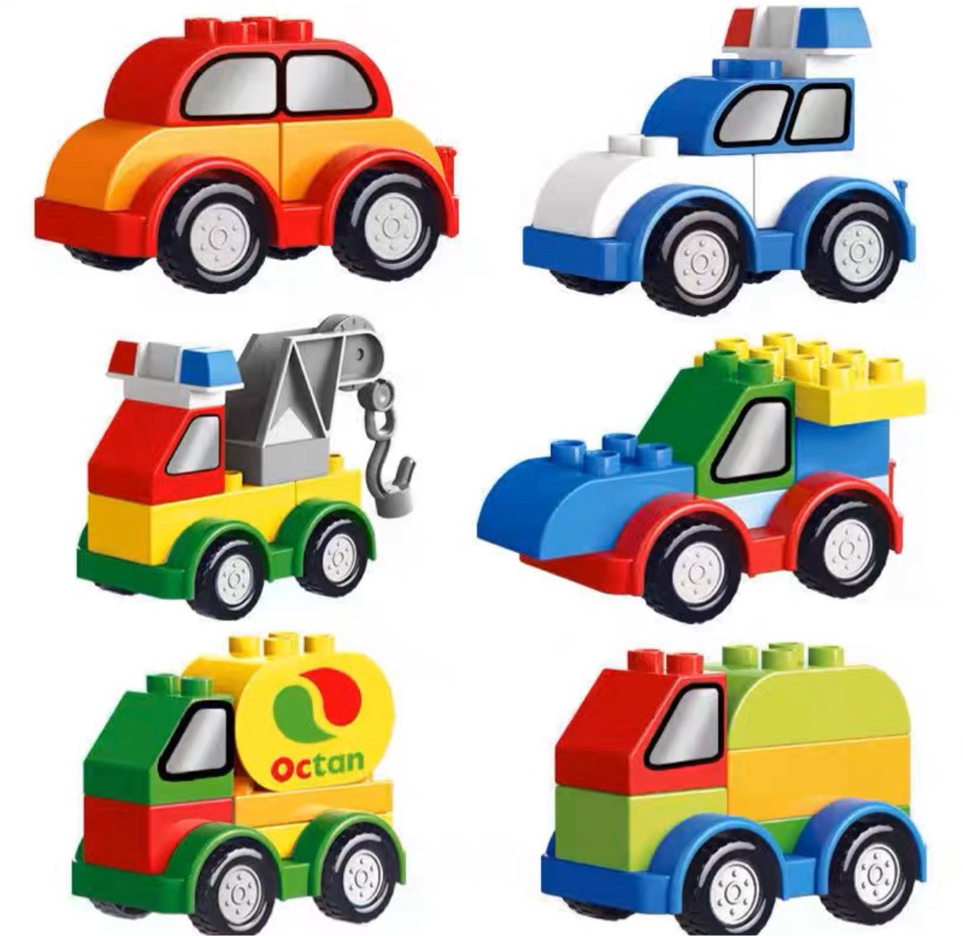 Kids Building Blocks - Trucks and Cars Theme D- 6 types, Hobbies & Toys ...