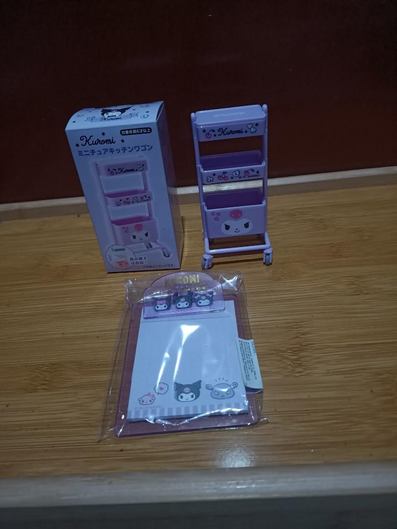 Kuromi Mini Trolley & Clipboard with memo pad, Hobbies & Toys ...