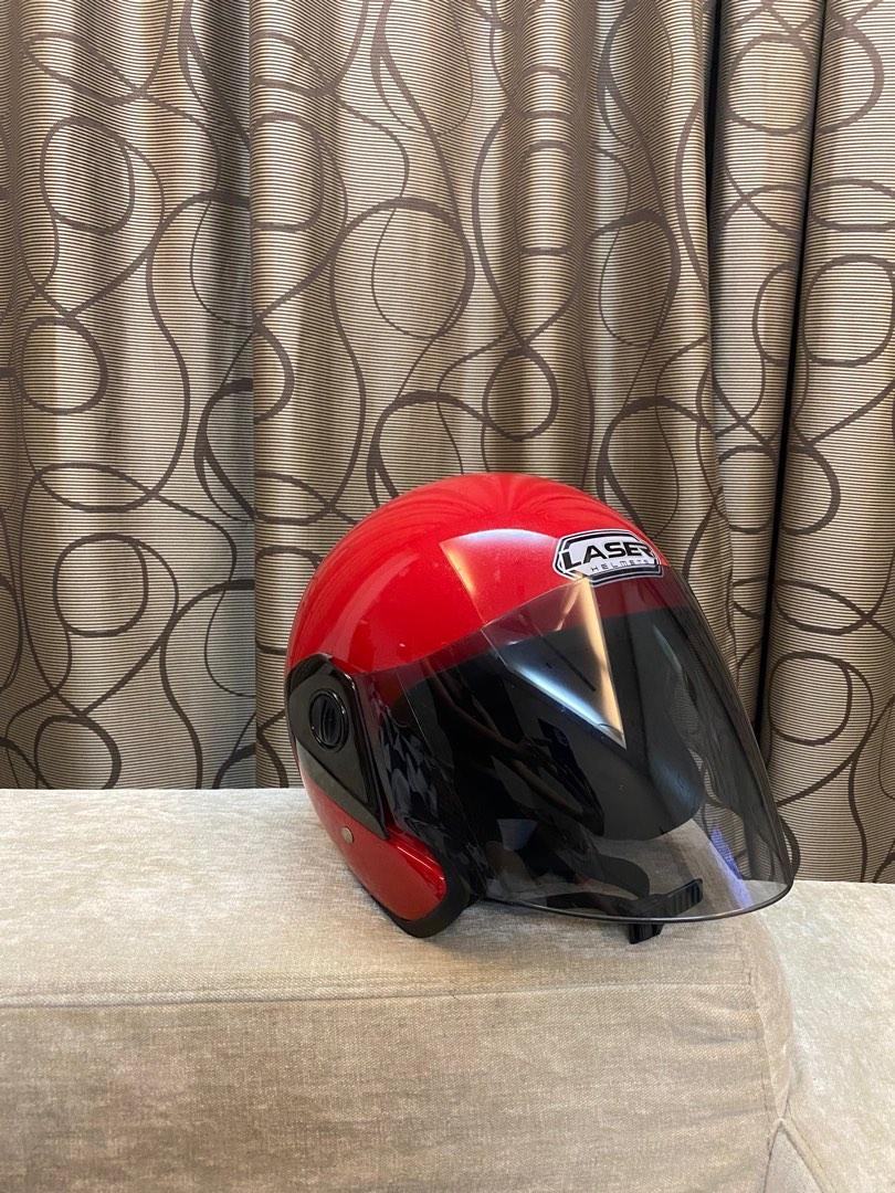 laser helmet ( hot red ), Motorbikes on Carousell