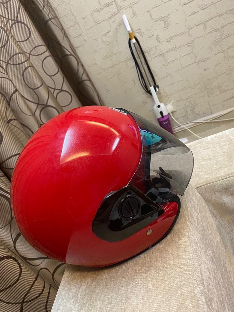 laser helmet ( hot red ), Motorbikes on Carousell