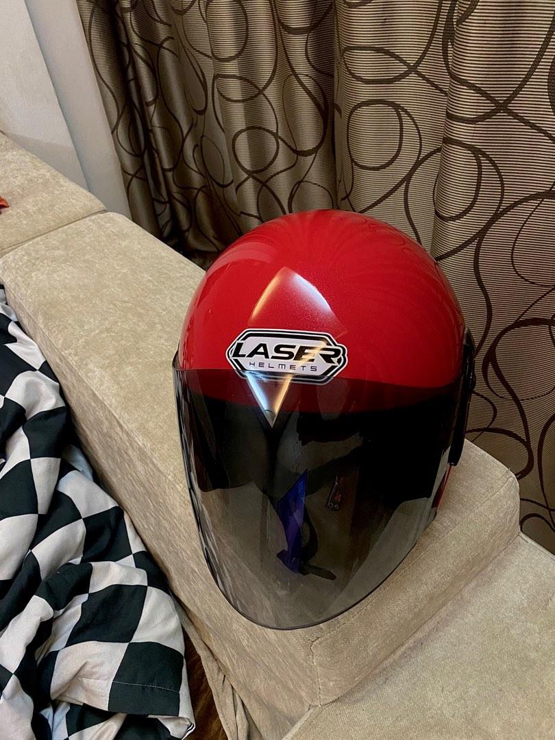 laser helmet ( hot red ), Motorbikes on Carousell