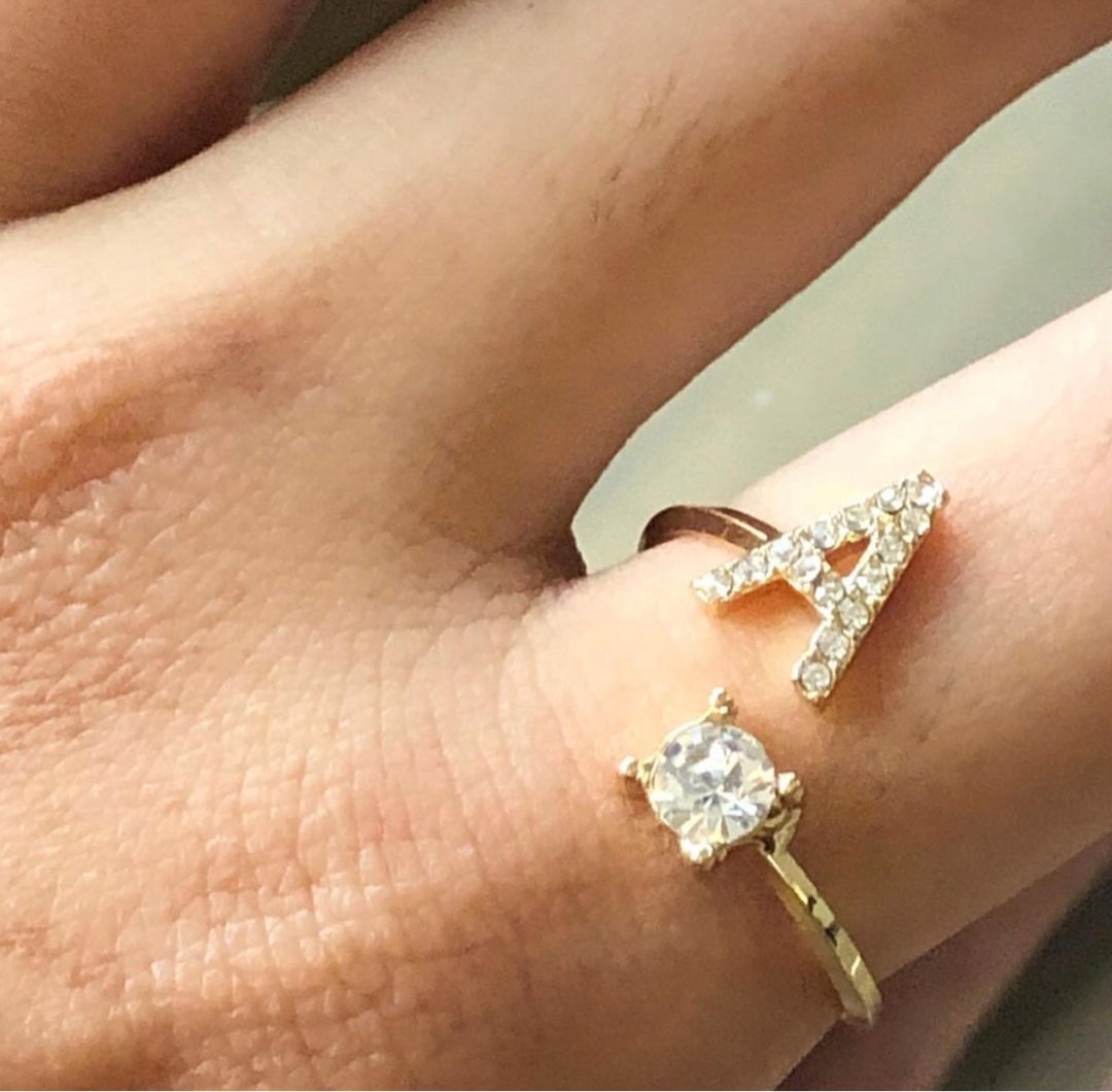 Letter A Ring, Women's Fashion, Jewelry & Organizers, Rings on Carousell