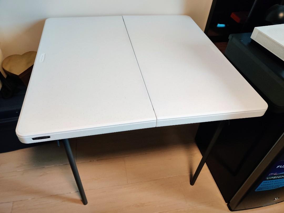Lifetime Square Fold-In-Half Table 37" x 37" - White, Furniture & Home ...