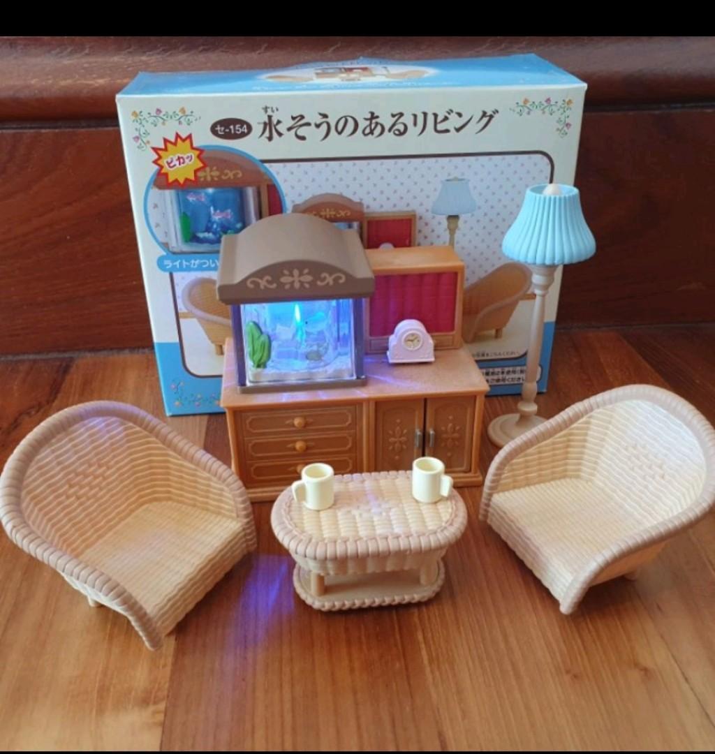 Light Up Aquarium/Fish Tank Rare Sylvanian Families Doll House ...