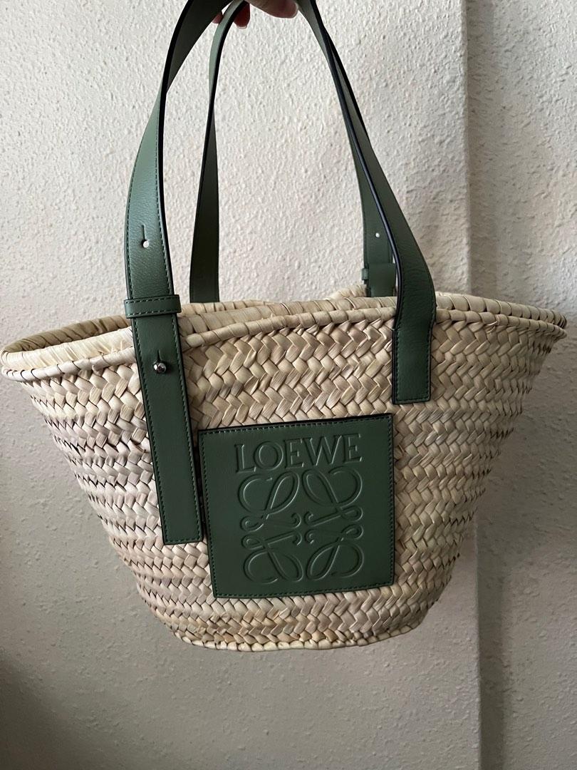 Loewe Straw Bag in Medium - Palm Green, Luxury, Bags & Wallets on Carousell