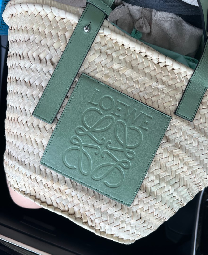 Loewe Straw Bag in Medium - Palm Green, Luxury, Bags & Wallets on Carousell