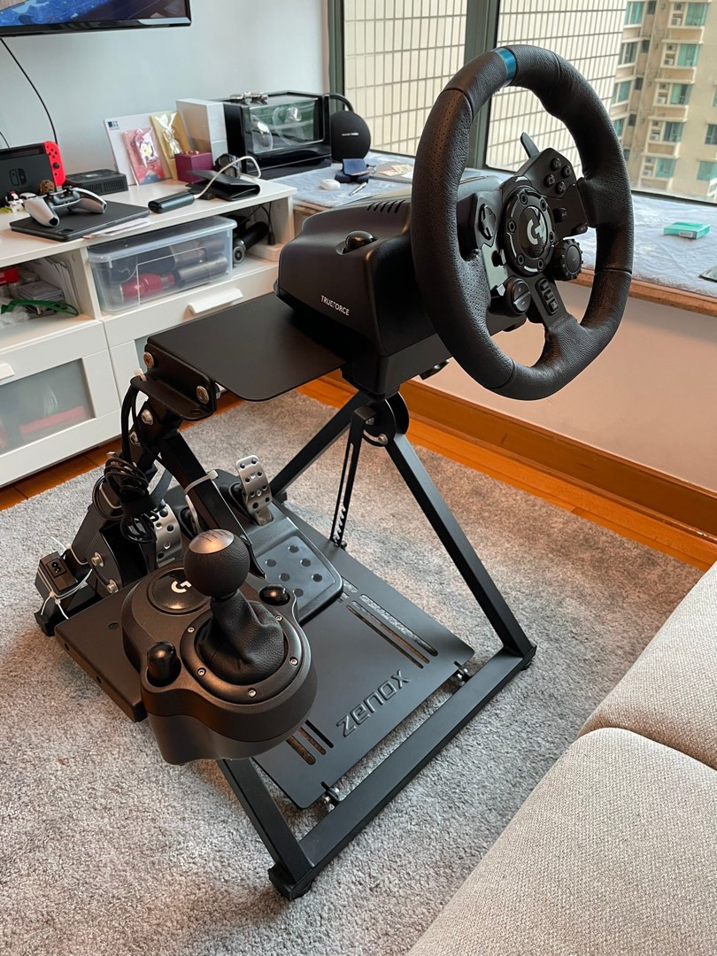 Logitech G923 + Driving Force 波棍 + Zenox 收納架, 電子遊戲, 遊戲機配件, 手掣 - Carousell