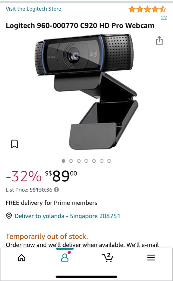 Logitech Webcam c920 (new), Computers & Tech, Parts & Accessories, Webcams on Carousell