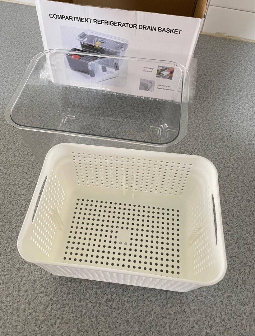 Minor defects Double Layer Transparent Storage Box Fruit Container ...
