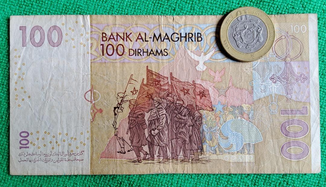 Moroccan Paper Currency Note (100 Dirham) with coin , Hobbies & Toys, Memorabilia & Collectibles ...