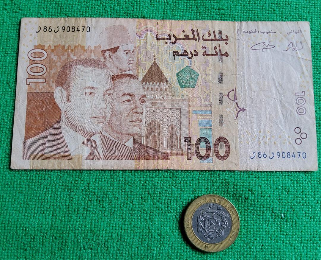 Moroccan Paper Currency Note (100 Dirham) with coin , Hobbies & Toys, Memorabilia & Collectibles ...