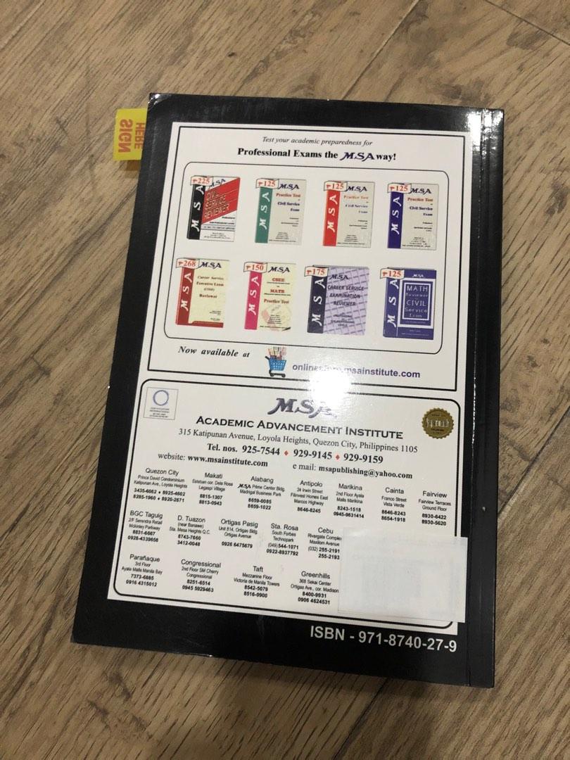 MSA Civil Service Exam Reviewer (Like New Condition), Hobbies & Toys ...