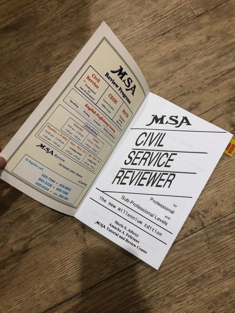 MSA Civil Service Exam Reviewer (Like New Condition), Hobbies & Toys ...