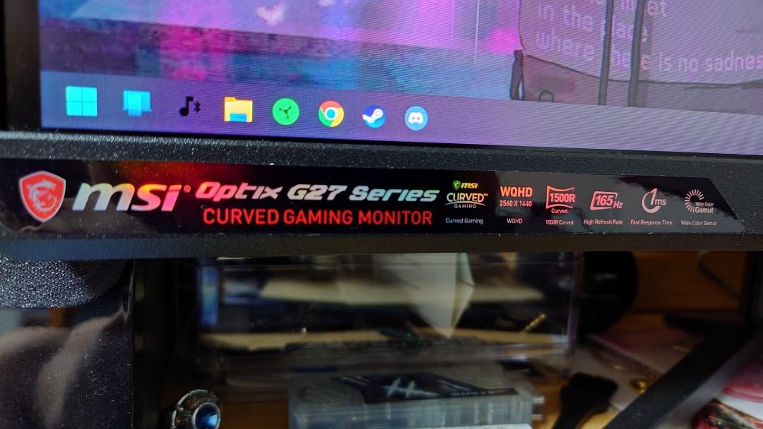 msi 2K 165hz Optix G27 Series G27CQ4, 電腦＆科技, 電腦周邊及配件, 電子屏幕 - Carousell