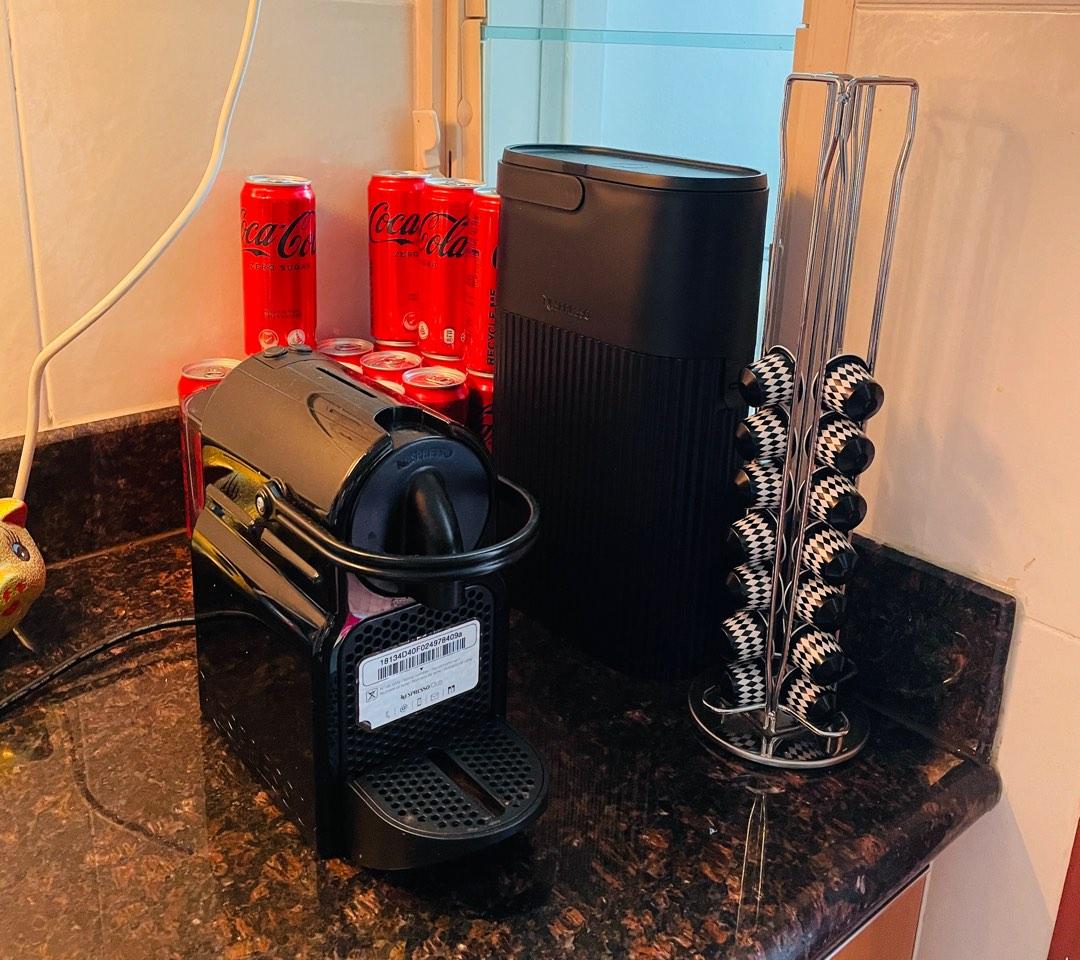 Nespresso Coffee Machine + Recycle bin + capsule stand + cups and ...