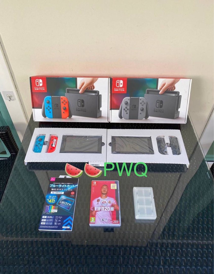 Nintendo Switch Console Grey/Neon + Free Game, Video Gaming, Video Game ...