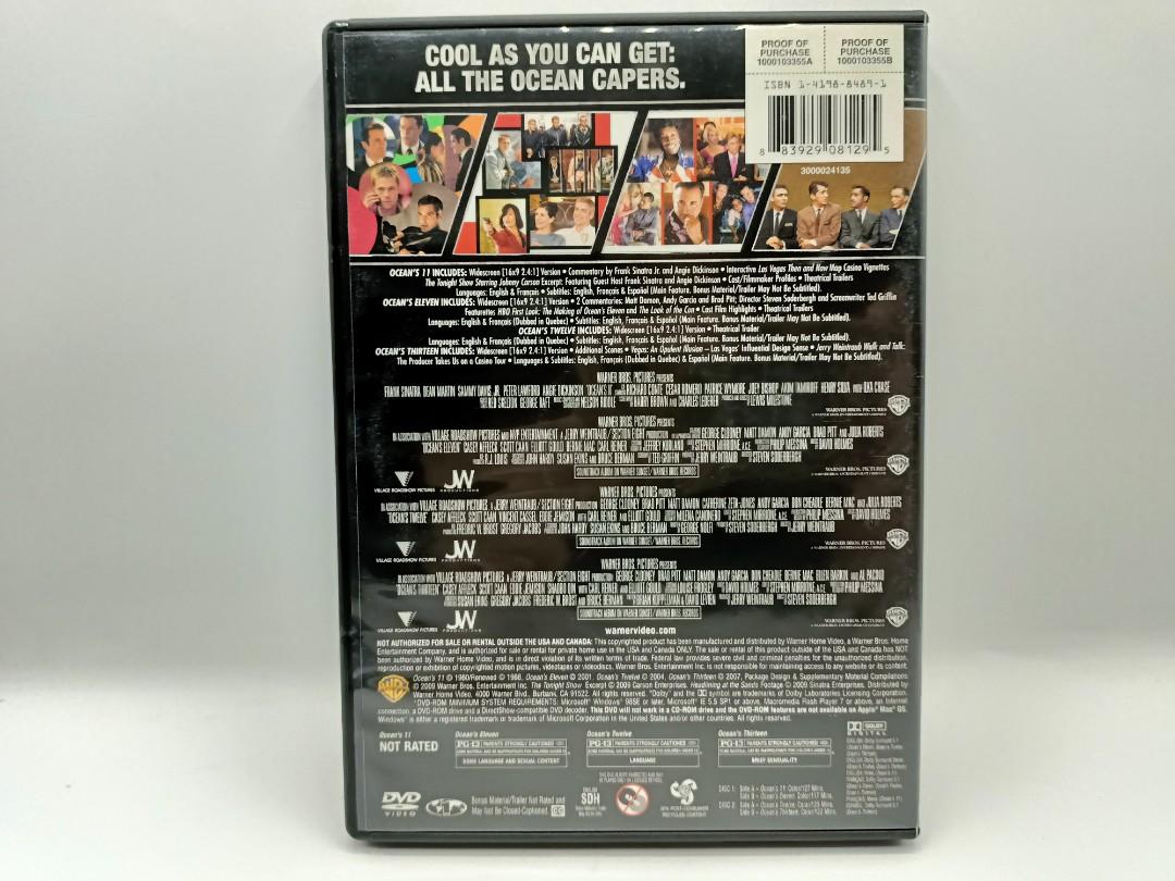 Ocean's Collection (Four Film Favourites) Warner Bros/ US MADE/ USED ...