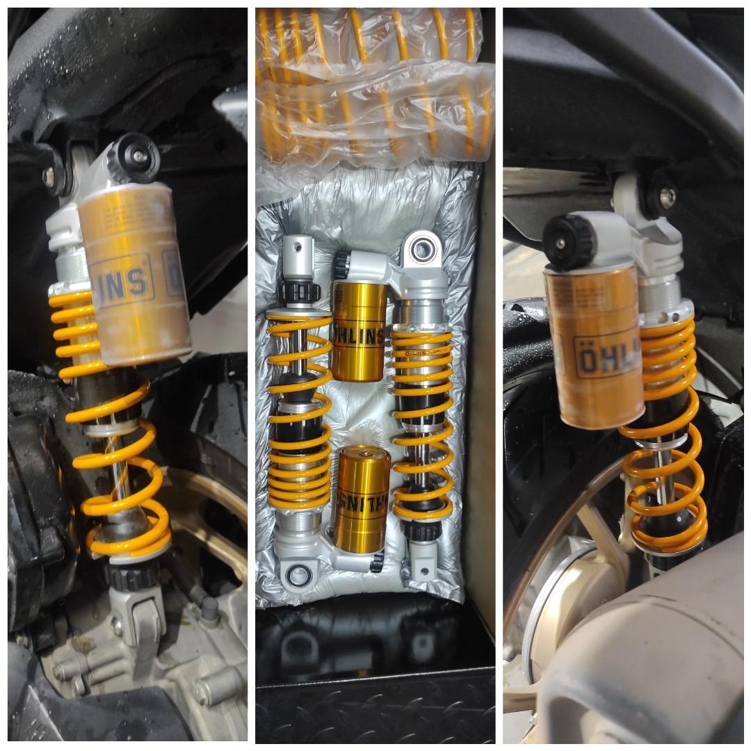 OHLINS YA186 + TAYAKA SHOCK PROTECTOR ON AEROX V1, Motorcycles ...