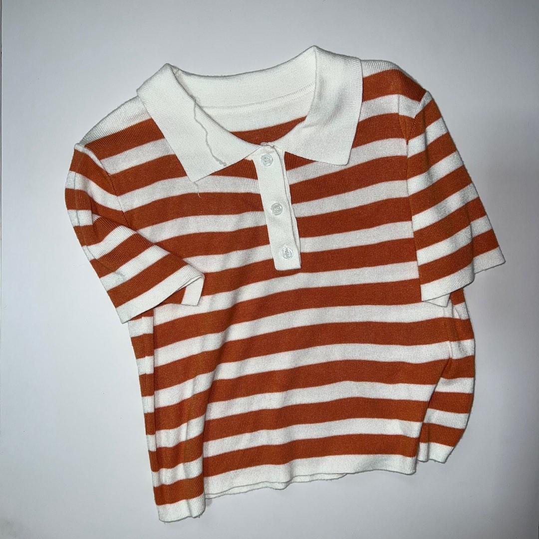 Orange Strip Crop Top, Women's Fashion, Tops, Shirts on Carousell