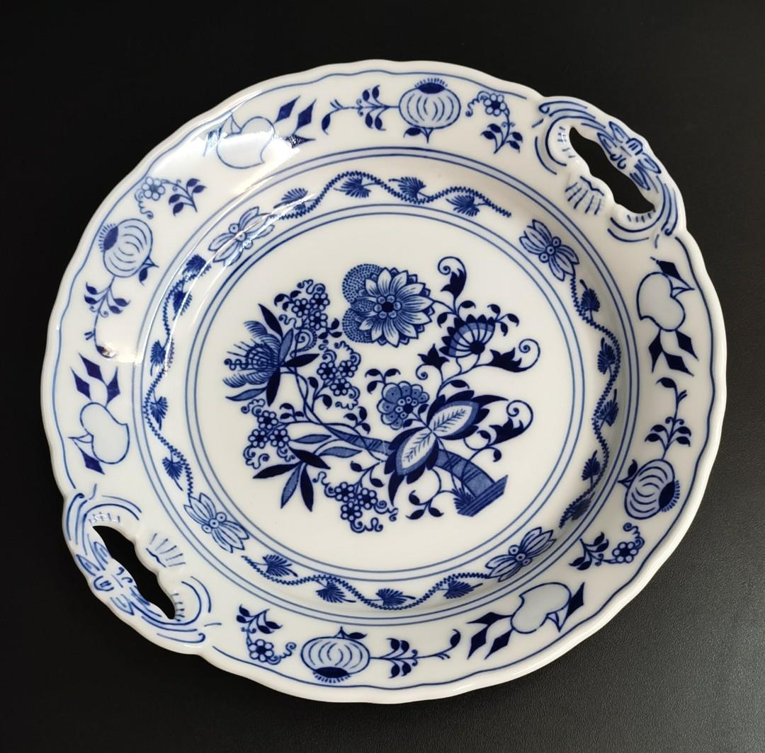 Original Bohemia Zwiebelmuster Handled Serving Platter, Furniture ...