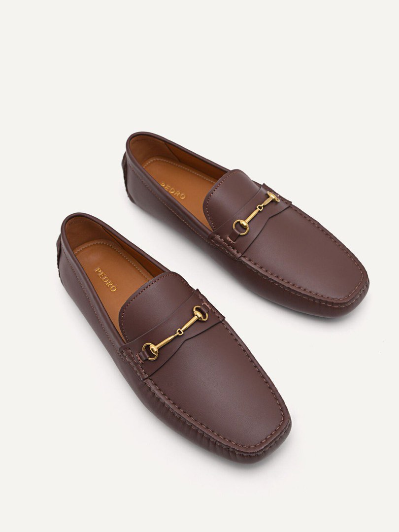 Pedro Leather Horsebit Moccasins (Brown), Men's Fashion, Footwear ...