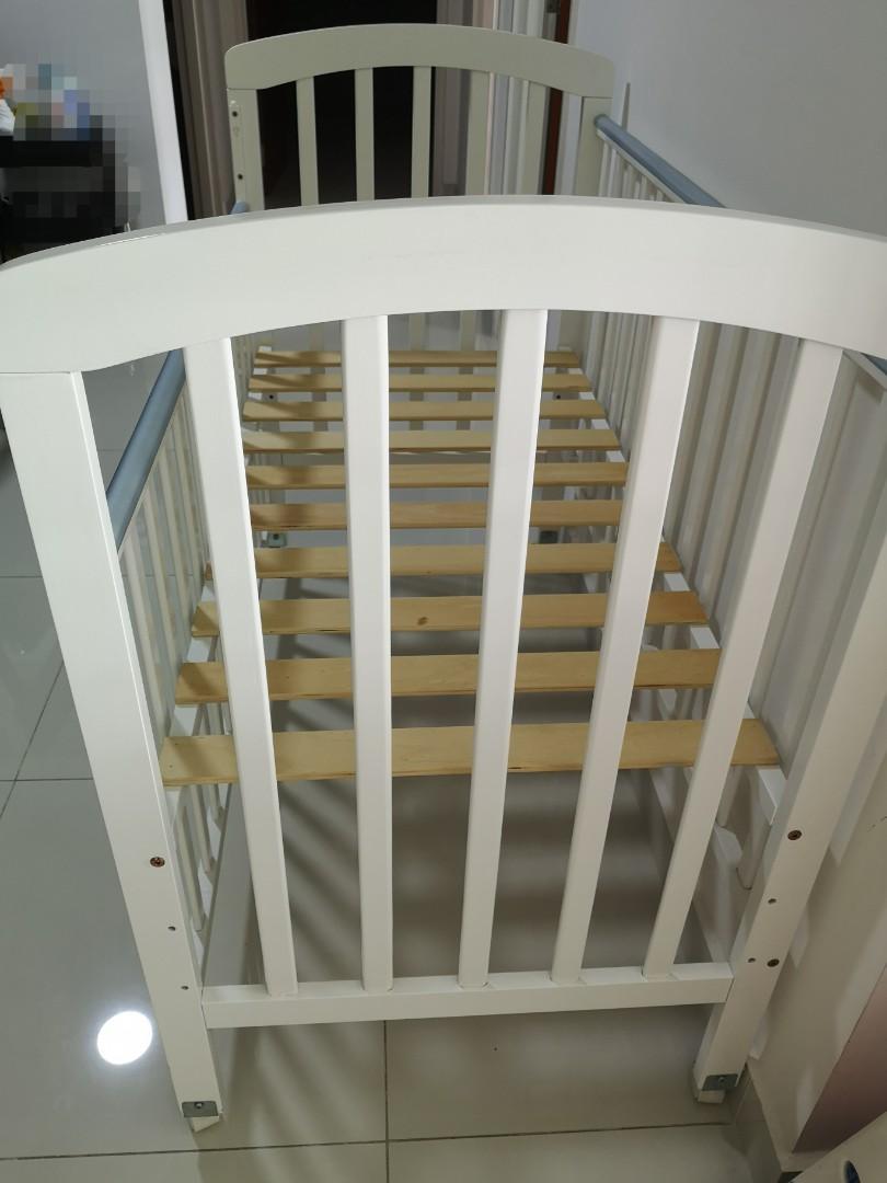Picket&Rail 6-in-1 Solid Wood Baby Cot with Drop-Side Gate (120X60cm ...
