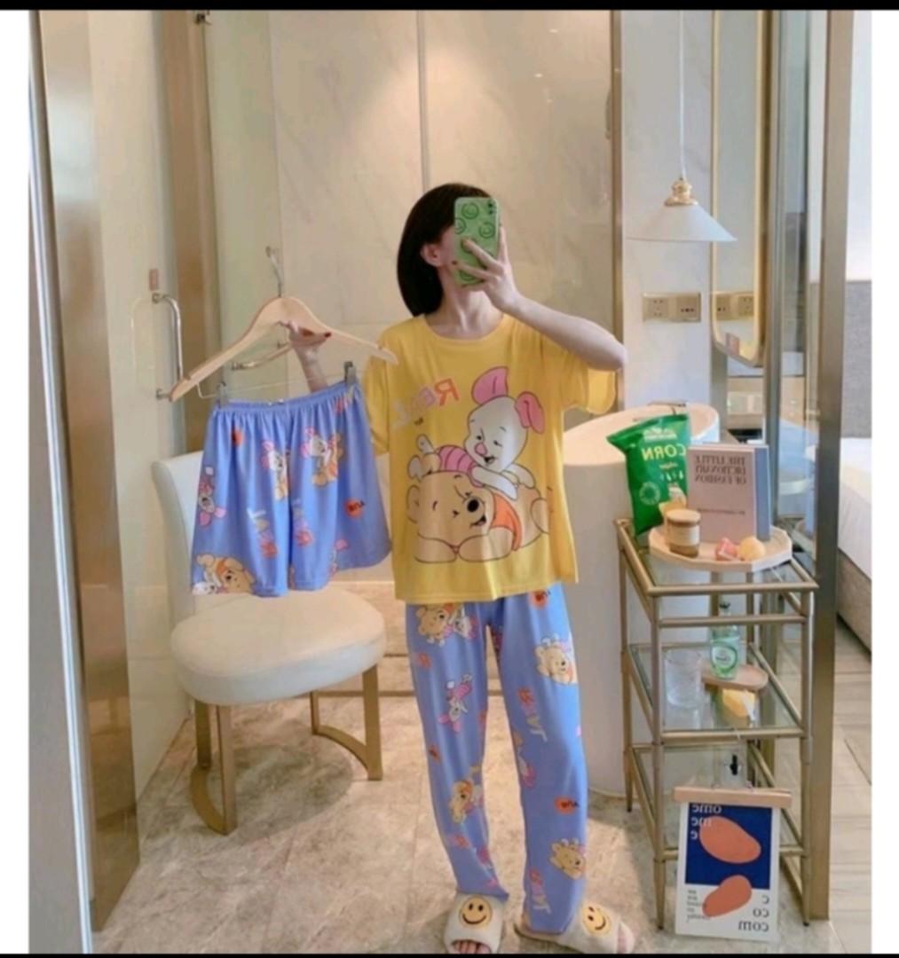 Piyama winnie the pooh piglet 3in1 import baju tidur winnie the pooh ...