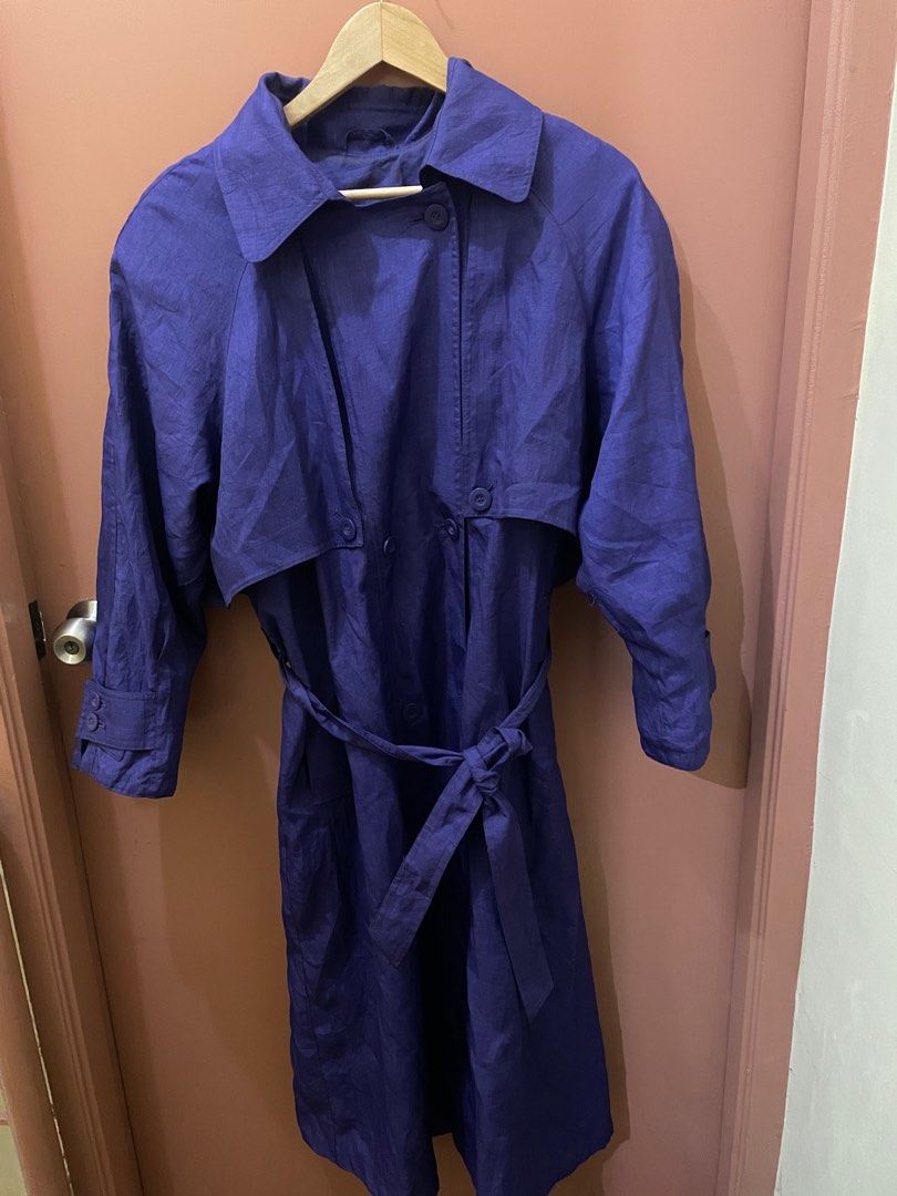 Preloved Purple Long Belt TrenchCoat - Fits S to XL Frames, Women's ...