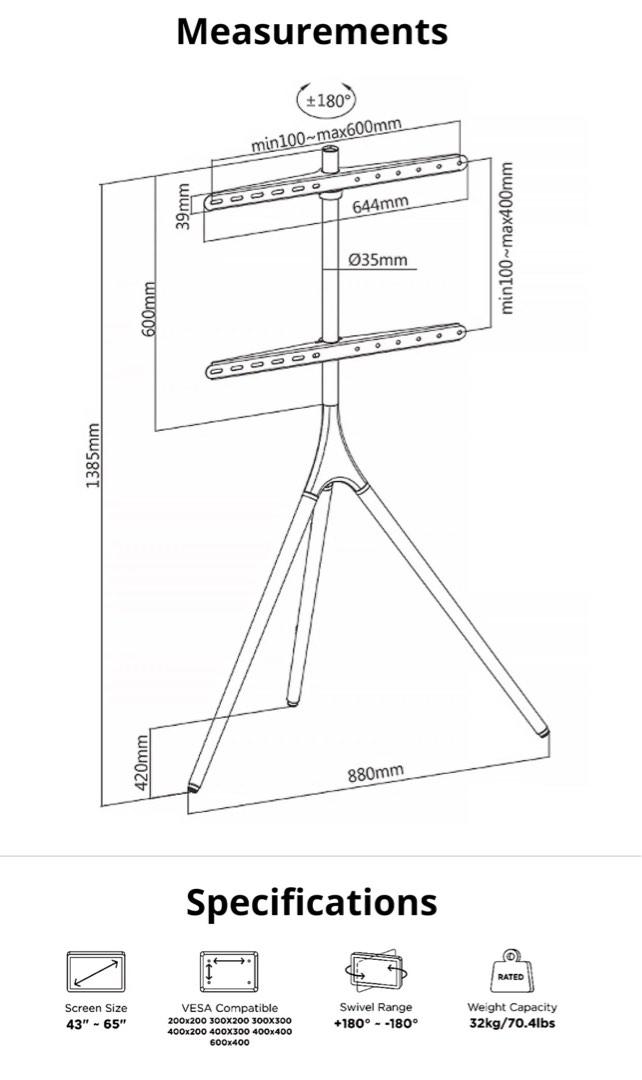 Prism TV Kanva Tripod stand, TV & Home Appliances, TV & Entertainment ...