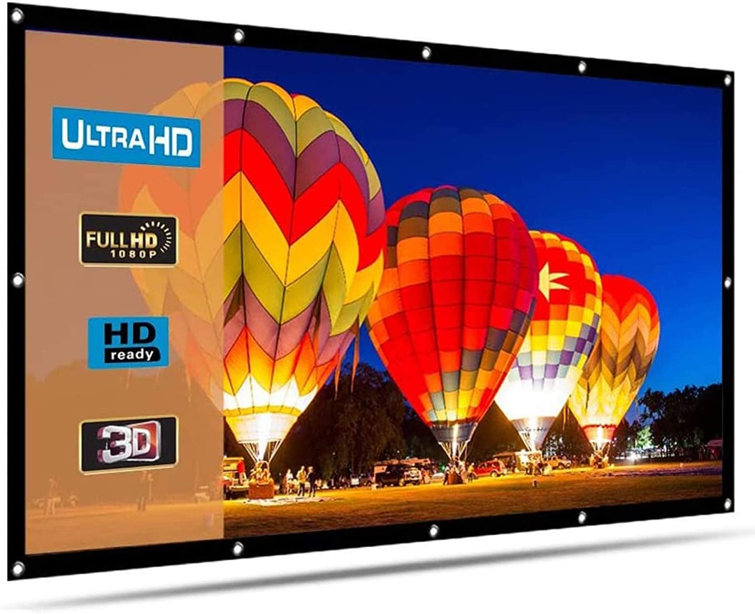 Projector Screen 100 Inch 16:9 HD Portable indoor Projector Screen for ...